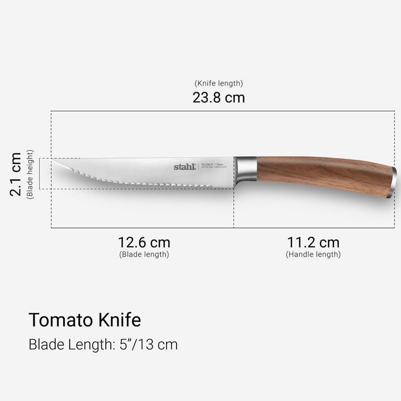 Stahl Knife Talon Series Tomato Steak Knife Walnut Wood Handle, for Ch ...