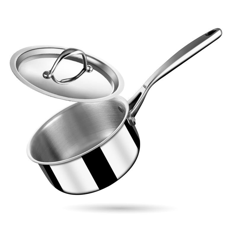 Stahl Stainless Steel Tea Pan | Triply Saucepan with Lid | Milk Pan 1L ...