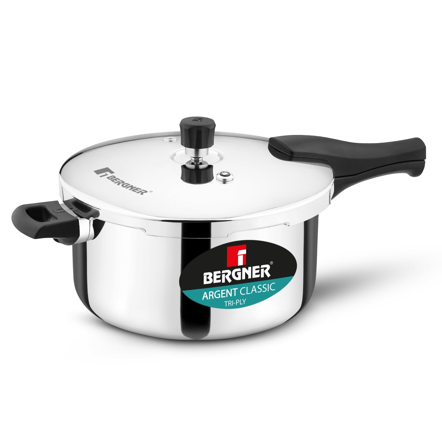 Bergner Argent Classic Triply Stainless Steel 6.5 Liters Outer Lid Pre ...