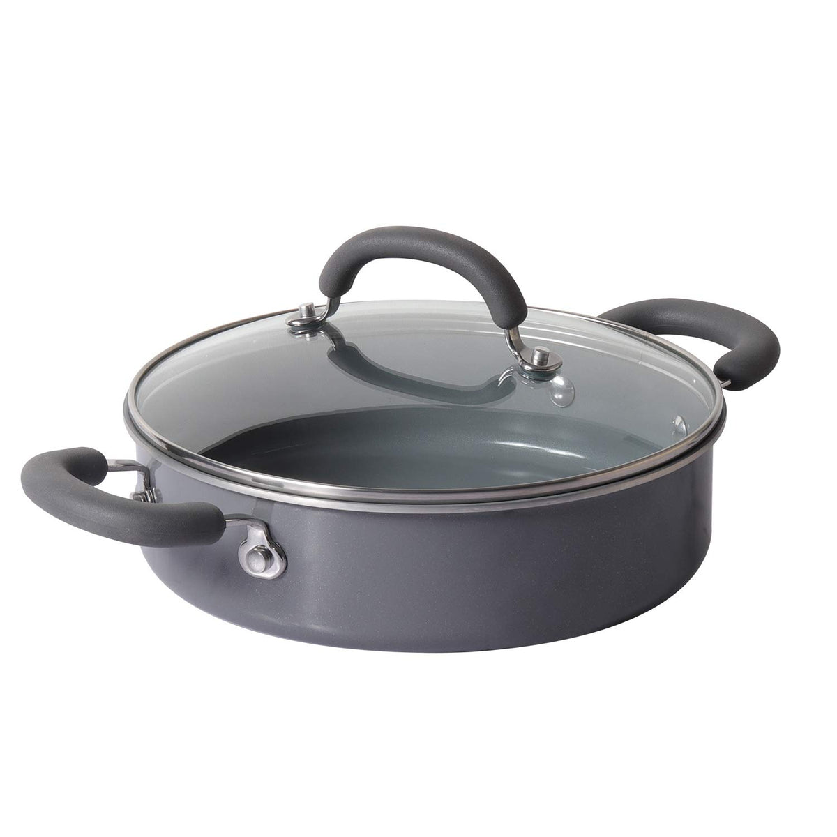Meyer Anzen Healthy Ceramic Coated Cookware Sauteuse with Glass Lid, 2 ...
