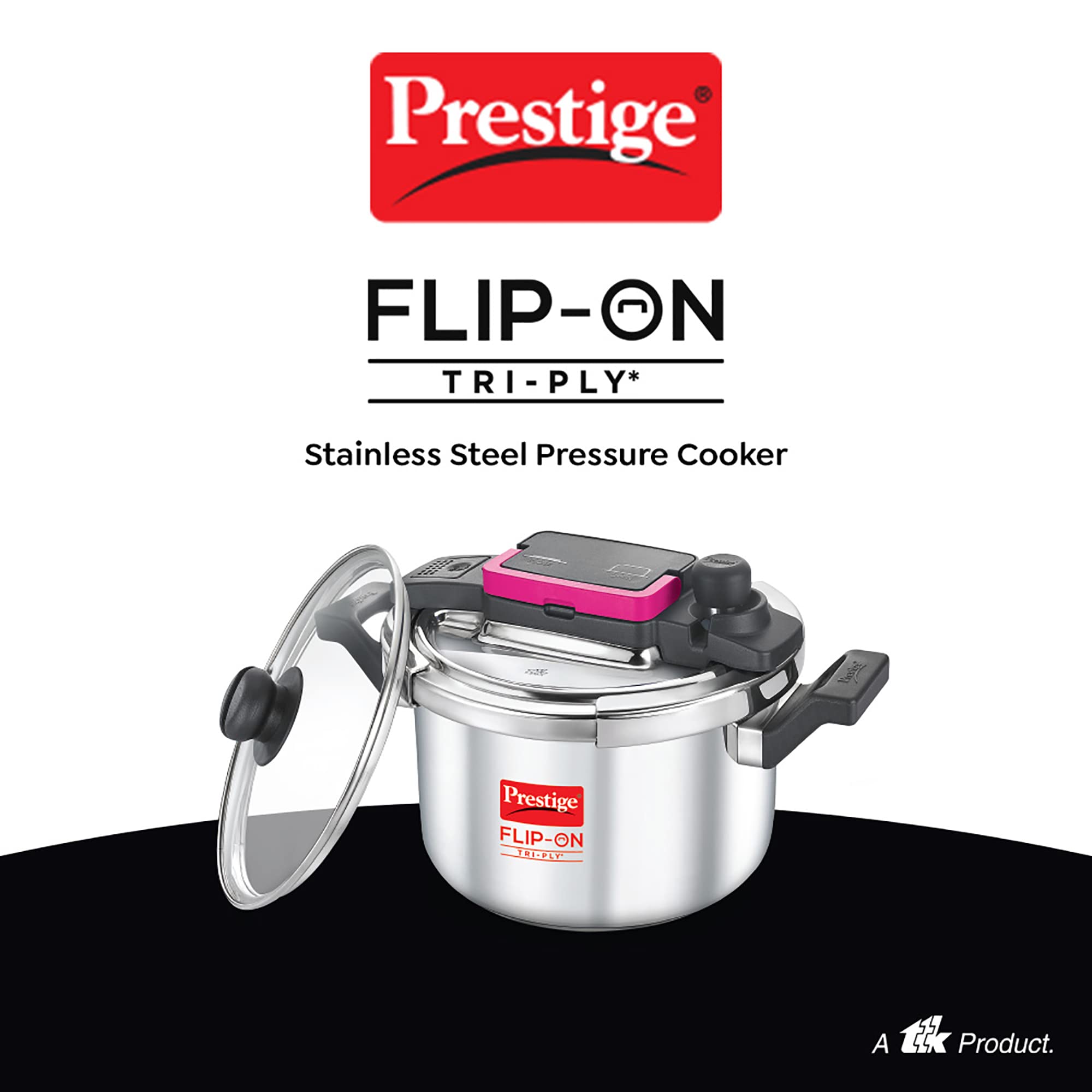 Prestige 5 Litre Flip On Triply Stainless Steel Pressure Cooker with G ...