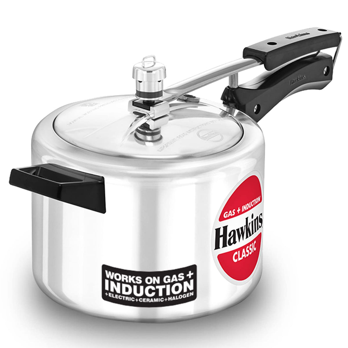 Hawkins Aluminium 4 Litre Classic Pressure Cooker, Induction Inner Lid ...