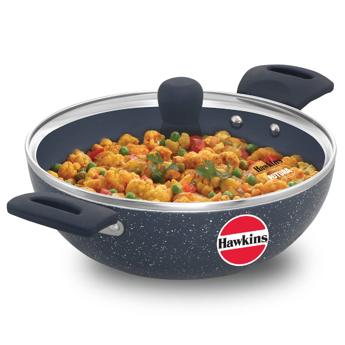 Hawkins Ceramic Nonstick 2.5 Litre Deep Kadhai, Induction Deep Fry Pan ...