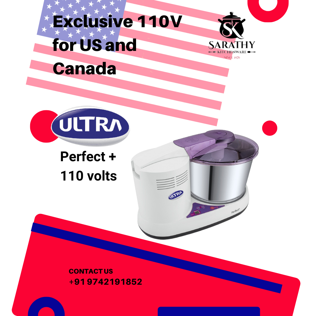 ELGI ULTRA PERFECT PLUS WITH TIMER WET GRINDER, 2 LITRES, 110 VOLTS FO ...